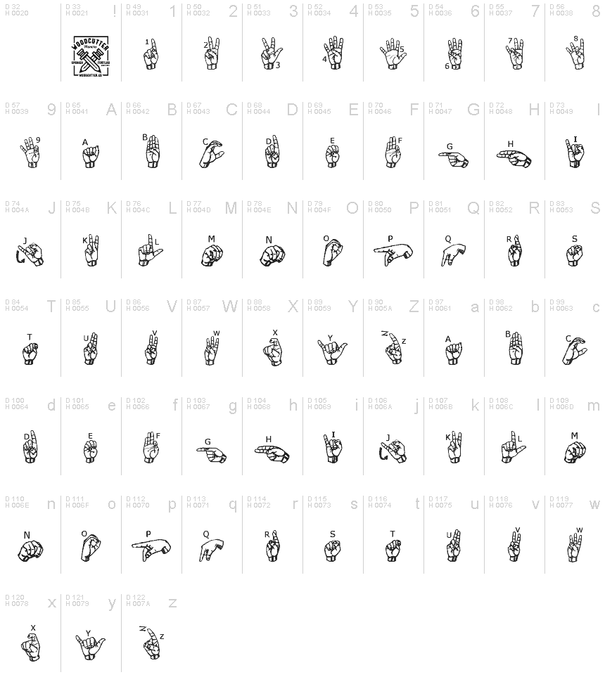 American Sign Language font