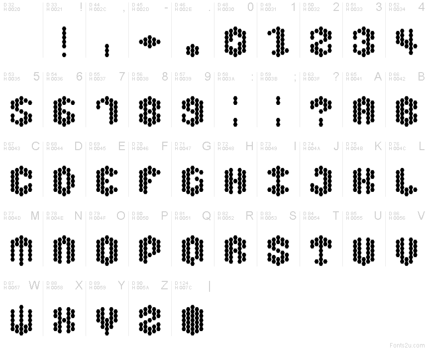 Dot Dot Hex Regular font