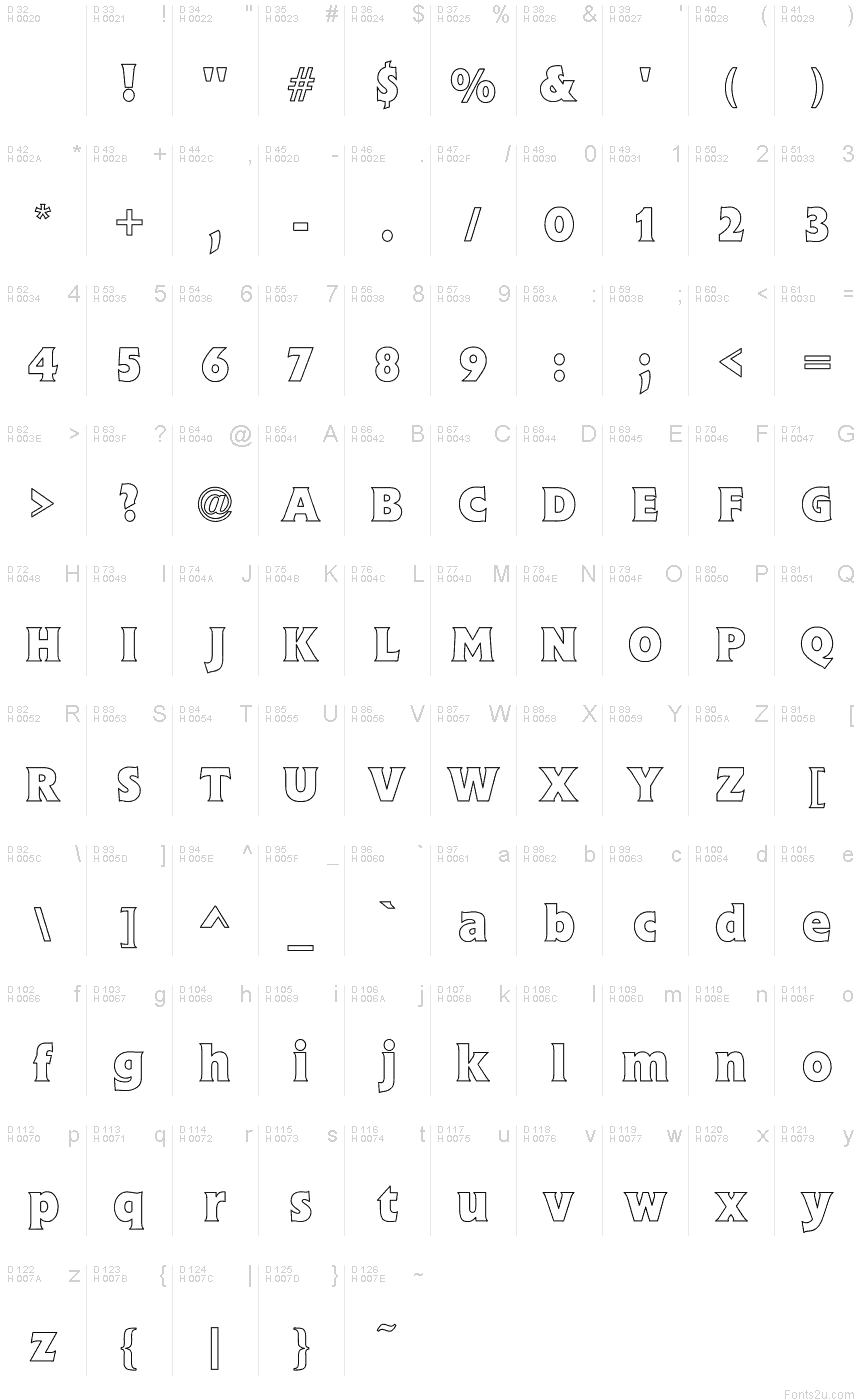 Flick Bold Hollow font