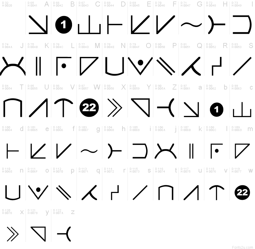 Futurama Alien Alphabet Two font