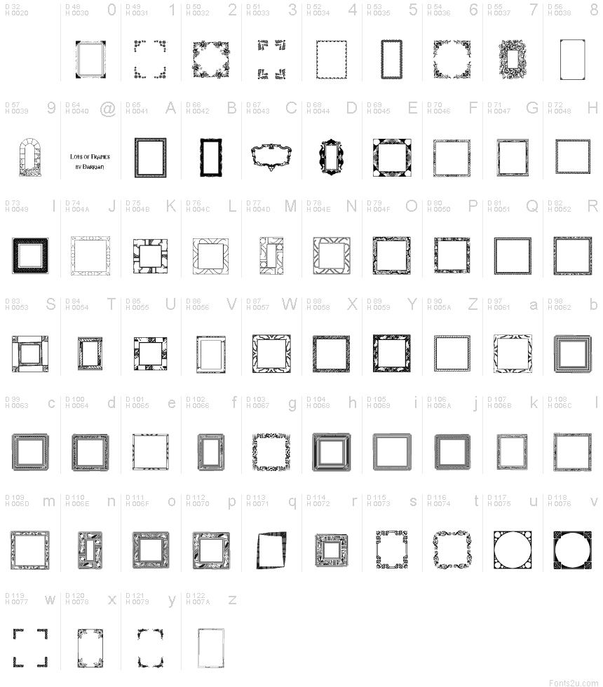 Lots of Frames font
