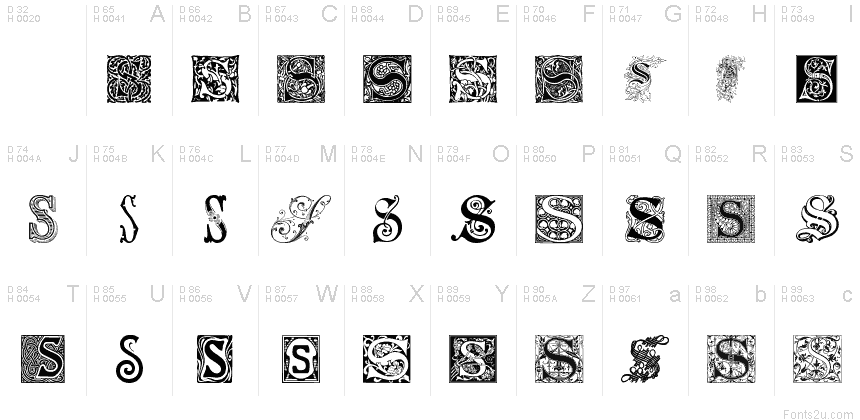 Ornamental Initials S font