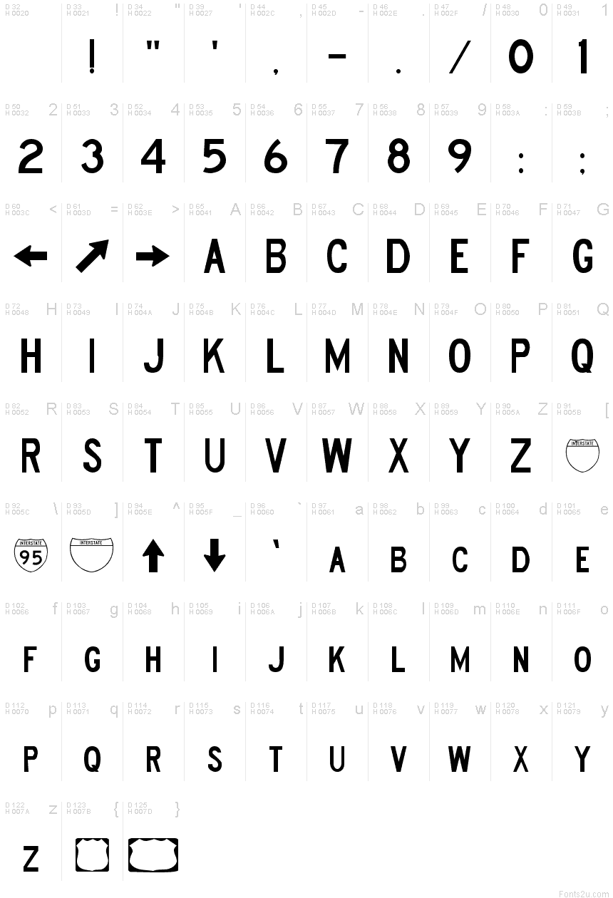 road-sign-d-font