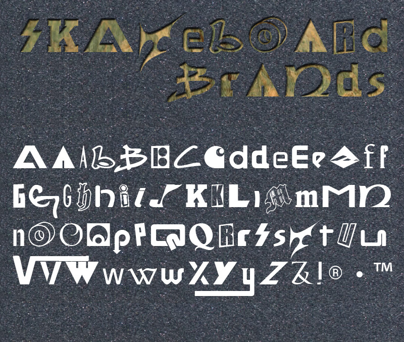 SKATEBOaRD braNds font