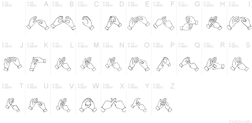 SL Sign Language font