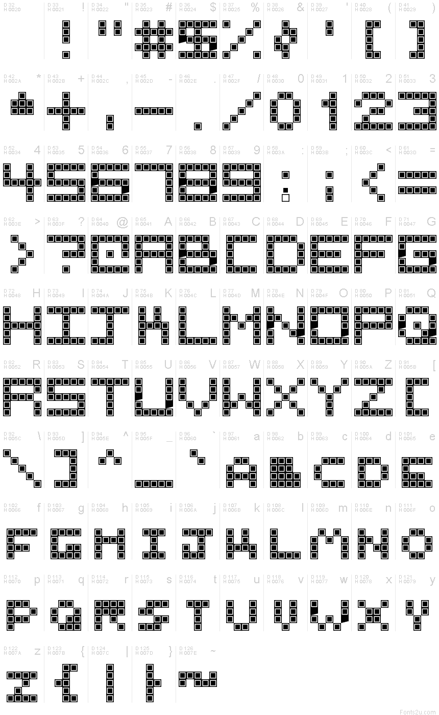 Tetris Block Regular font
