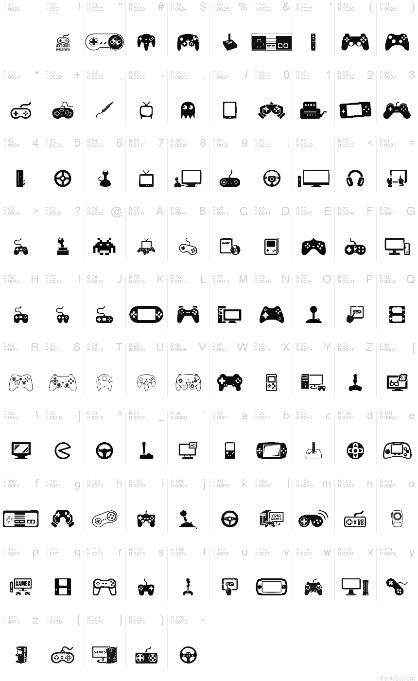 video games font